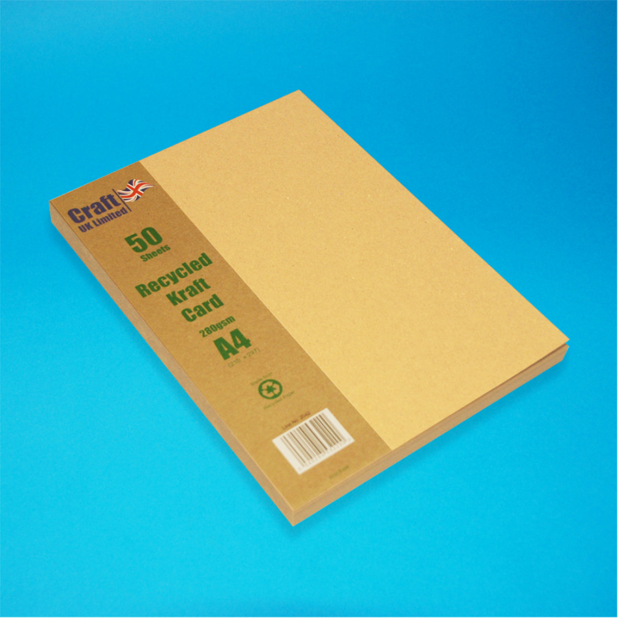 A4 Recycled Kraft Card 300gsm – Pack of 50 – Clark Craft Products