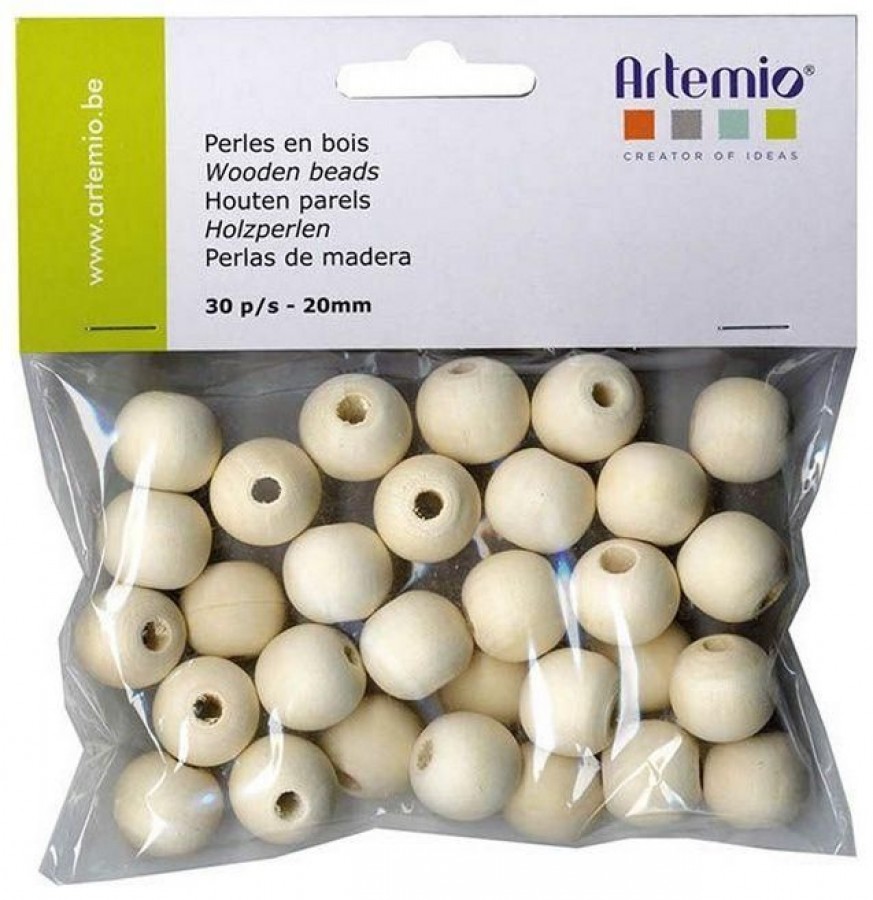 Wooden Beads 20mm (30pcs) – Clark Craft Products